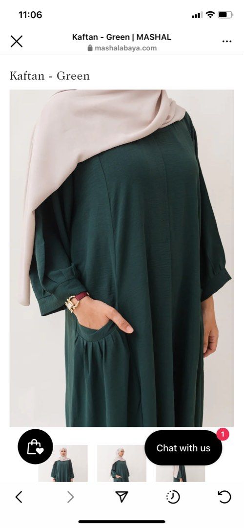 Madina Modest Kaftan Abaya in Blush, Women's Fashion, Muslimah Fashion ...