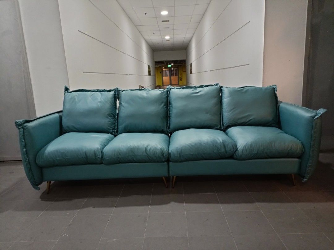 MALACHITE 4 Seater Sofa in PERSIAN GREEN FABRIC, Furniture & Home ...