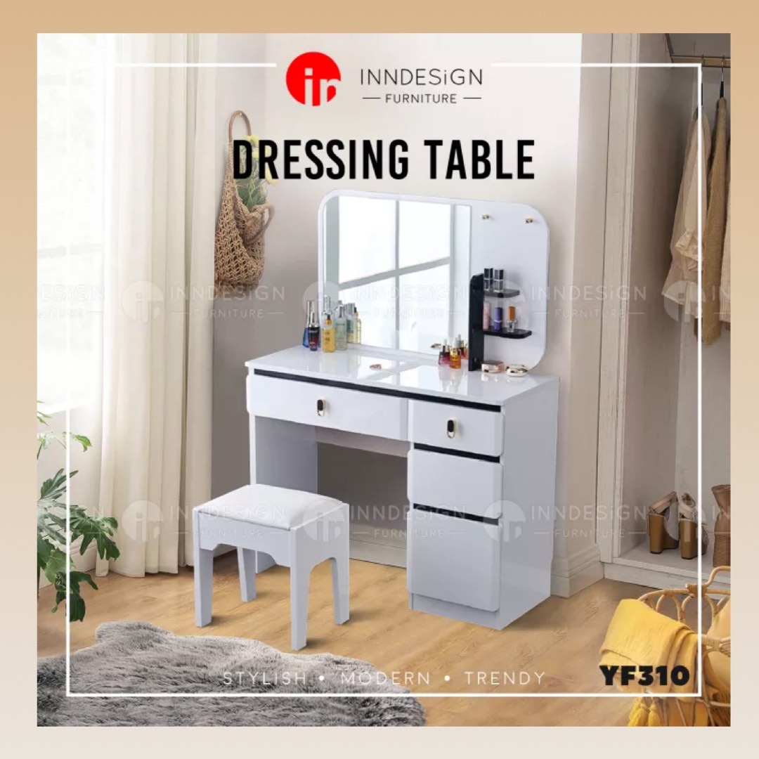 Modern Dressing Table white colour fully assembled, Furniture & Home ...
