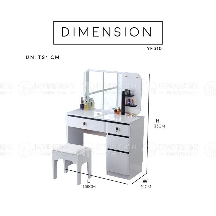 Modern Dressing Table white colour fully assembled, Furniture & Home ...
