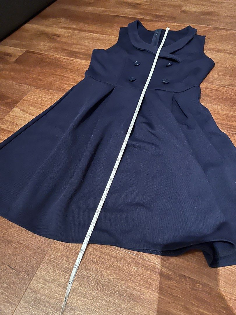 Navy Blue Pinaform Style Dress, Women's Fashion, Dresses & Sets ...