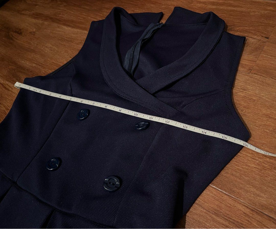 Navy Blue Pinaform Style Dress, Women's Fashion, Dresses & Sets ...