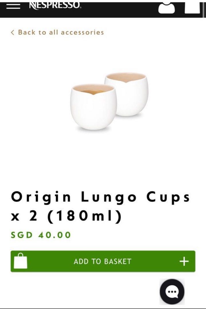 Nespresso Origin lungo cups, Furniture & Home Living, Kitchenware & Tableware, Coffee & Tea ...
