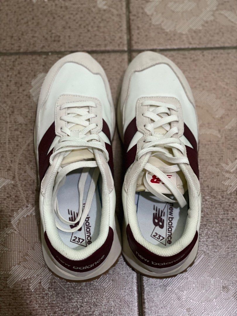 NEW BALANCE 237 WHITE WITH DARK EMBER, Fesyen Pria, Sepatu , Sneakers ...