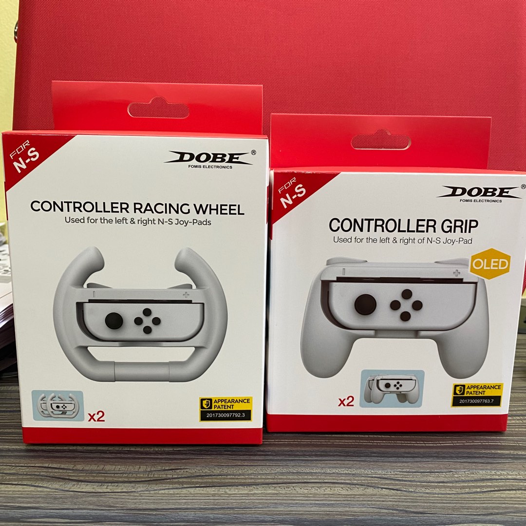 Nintendo Switch Controller Grip & Racing Wheel, Video Gaming, Gaming ...