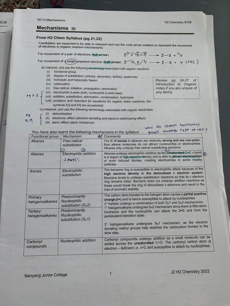 NYJC H2 Organic Chemistry Notes, Hobbies & Toys, Books & Magazines ...
