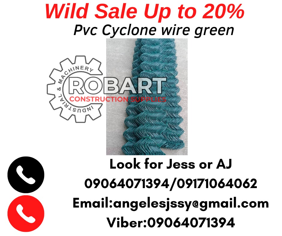 Pvc Coated cyclone wire 2mmx4x8, Commercial & Industrial, Construction ...