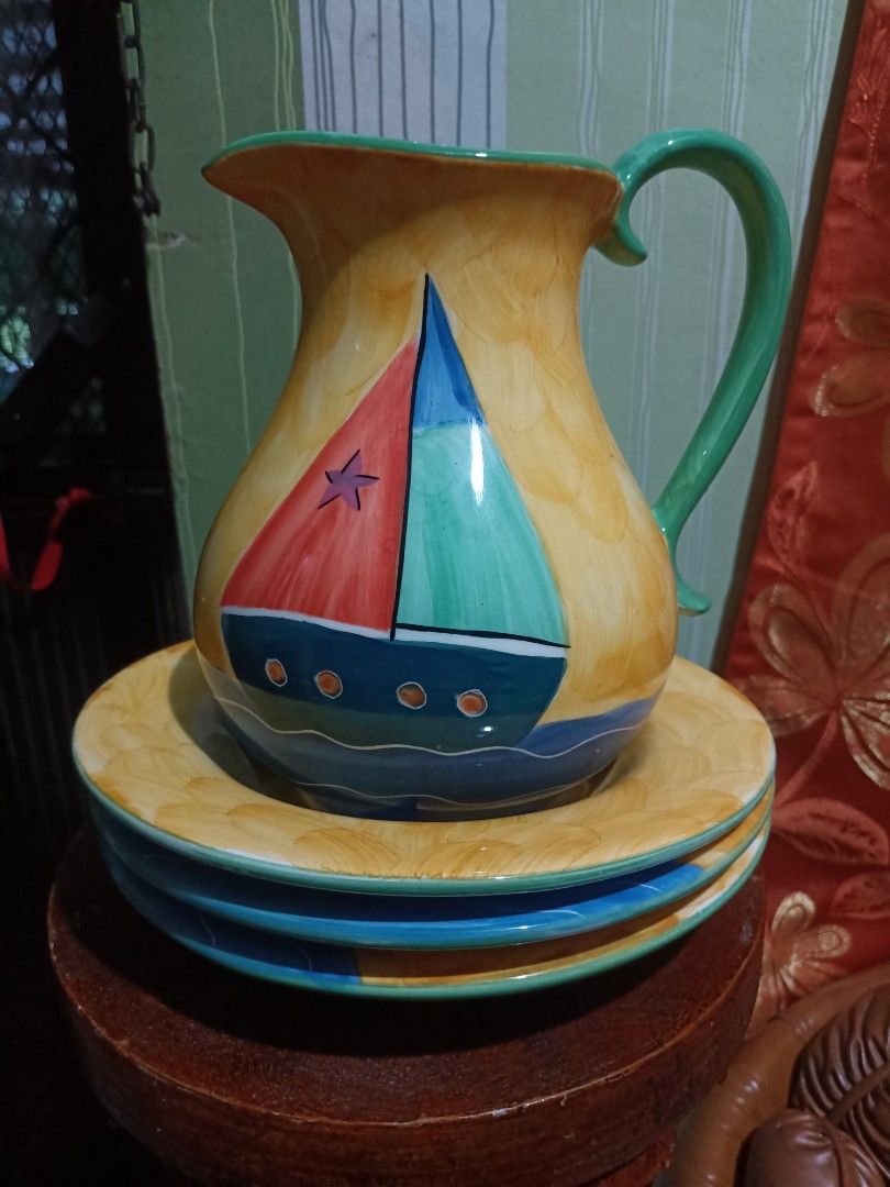 Rayware Pitcher and 3 pcs. Plate, Furniture & Home Living, Kitchenware ...