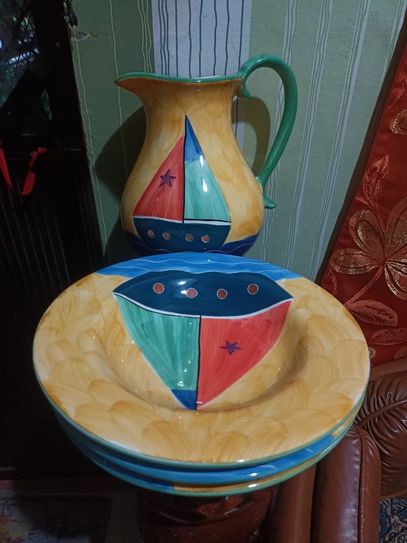 Rayware Pitcher and 3 pcs. Plate, Furniture & Home Living, Kitchenware ...
