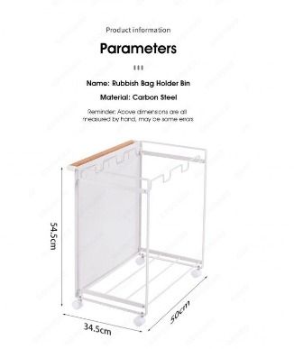 Rolling Sorter-Garbage Storage Basket On Wheels Steel Garbage Bag ...