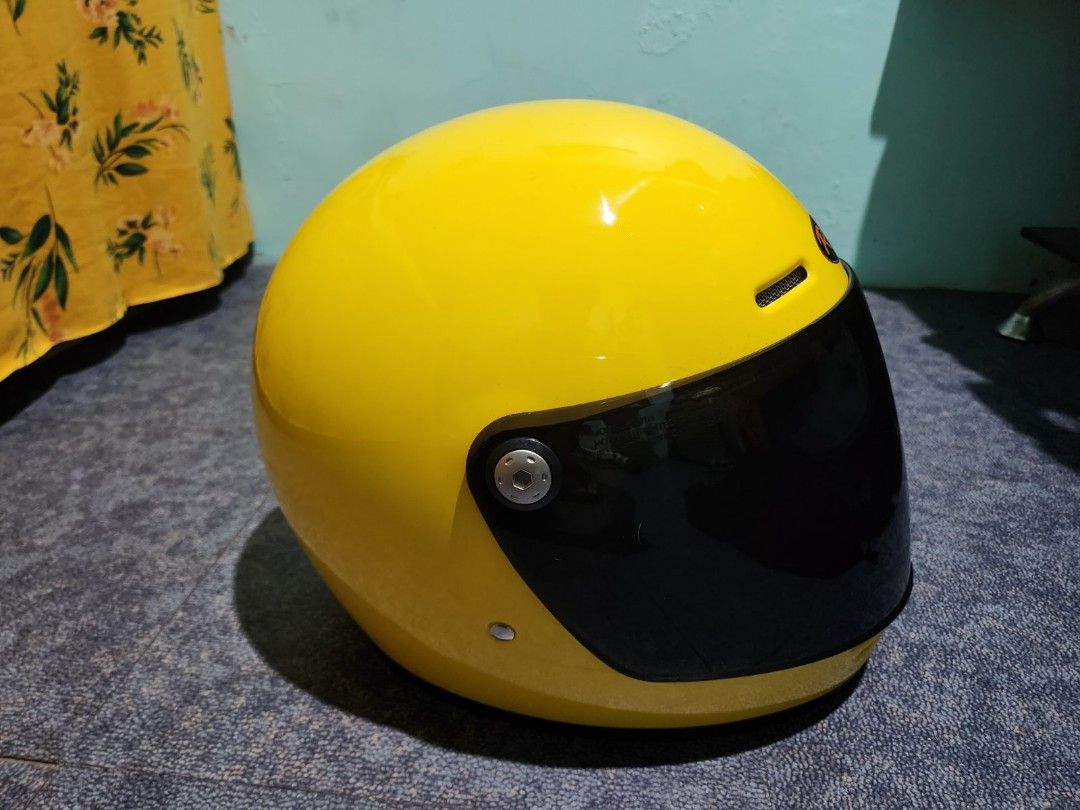 Rook Motorcycle Helmet (Yellow), Motorbikes, Motorbike Parts ...