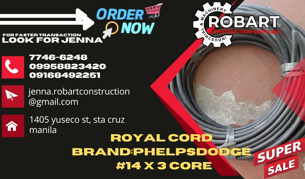 royal cord brand:Phelpsdodge #14 x 3 core, Commercial & Industrial ...