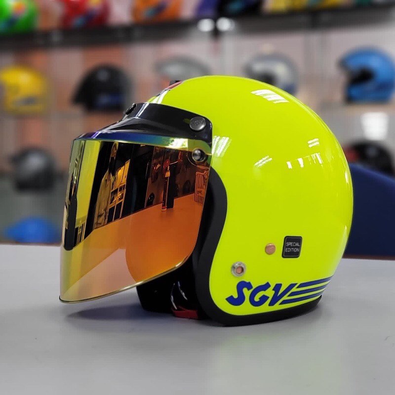 Sgv helmet special edition valentino yellow, Motorcycles, Motorcycle ...