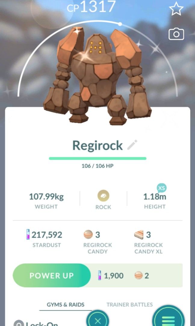 Legendary Shiny Regirock Pokemon Go, Video Gaming, Gaming Accessories, Interactive Gaming ...