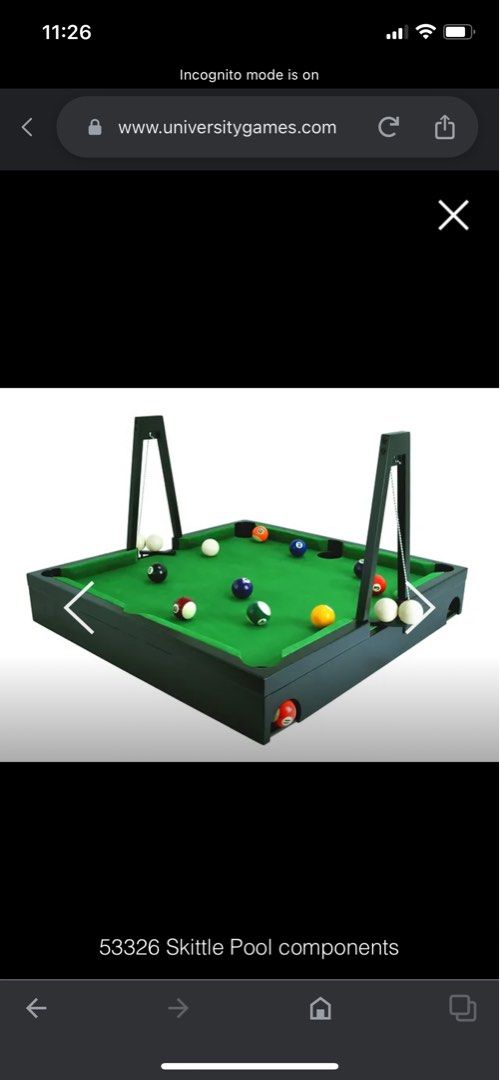 Skittle Pool Pendulum Powered Billiards 特色桌球, 興趣及遊戲, 玩具 & 遊戲類 - Carousell