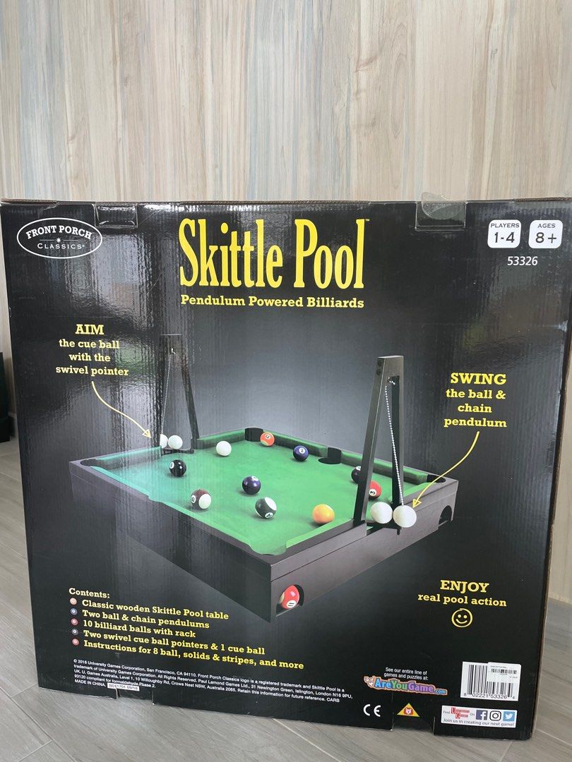 Skittle Pool Pendulum Powered Billiards 特色桌球, 興趣及遊戲, 玩具 & 遊戲類 - Carousell