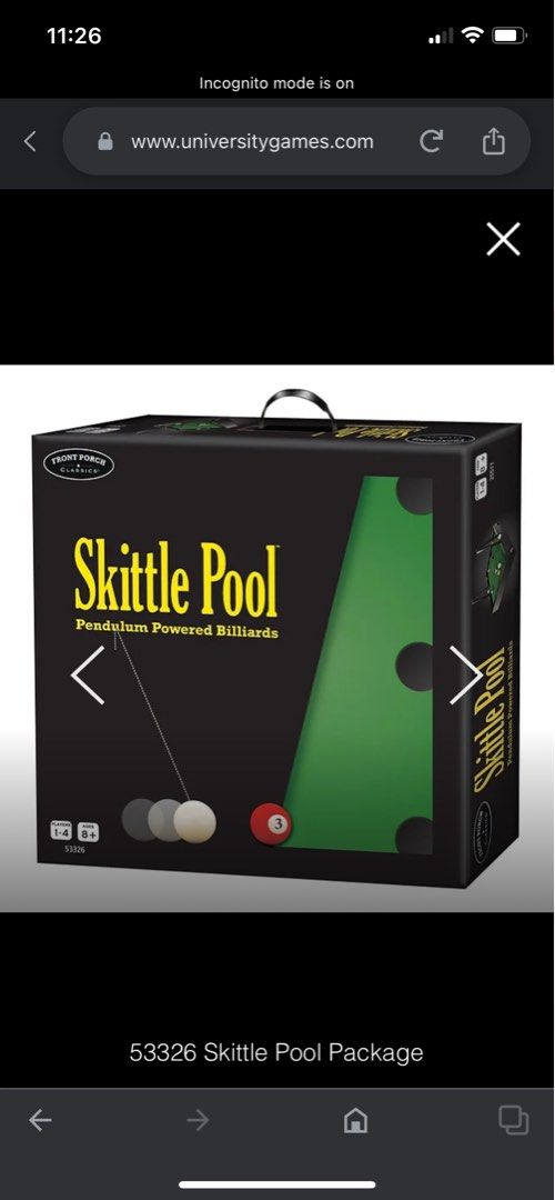 Skittle Pool Pendulum Powered Billiards 特色桌球, 興趣及遊戲, 玩具 & 遊戲類 - Carousell