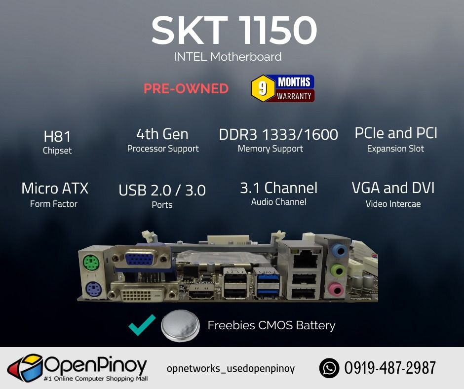 SKT 1150 Intel Motherboard 4th Gen Processor | Pre-Owned, Computers ...