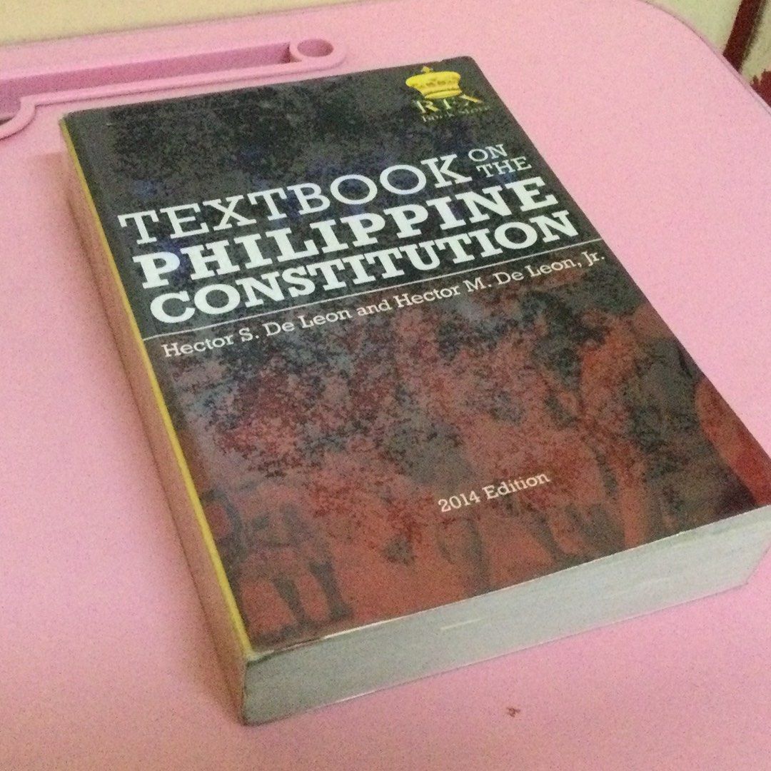 textbook on the philippine constitution (2014 edition) by hector s. de ...