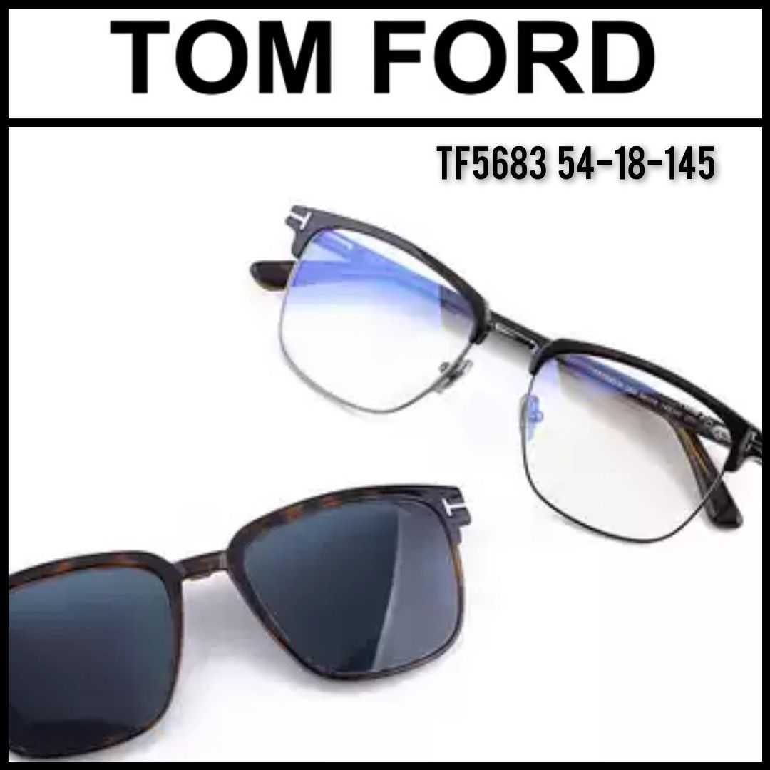 Tom ford tf5683 spectacles with clip on sunglasses, Men's Fashion ...