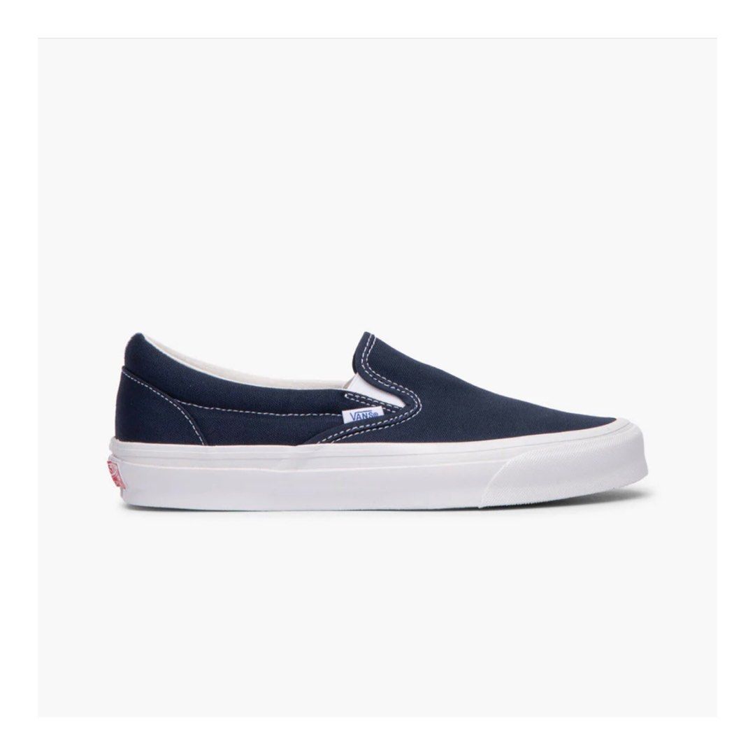 Vans Vault OG Classic Slip-On LX 'Navy' on Carousell