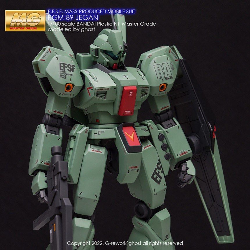 [Yan] MG Jegan Gundam (G Rework Ver.) Ghost Custom Fluorescent ...