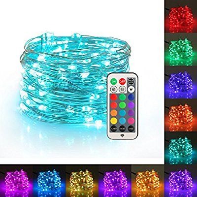 YIHONG RGB Fairy String Lights USB Powered, 16 Colors 33ft Twinkle ...
