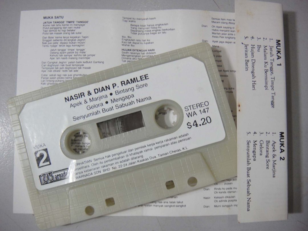 (1603) Cassette Kaset Melayu NASIR & DIAN P.RAMLEE vol.2, Hobbies ...