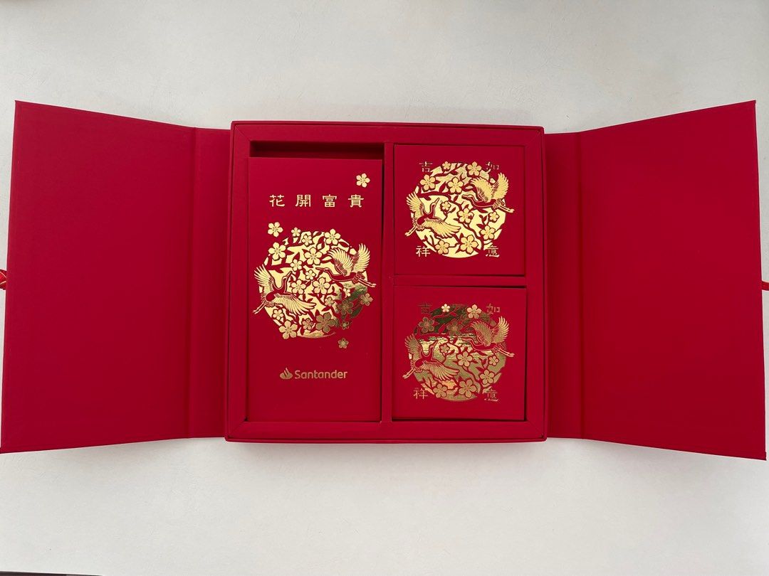 2023 Santander red packets with box, Everything Else on Carousell