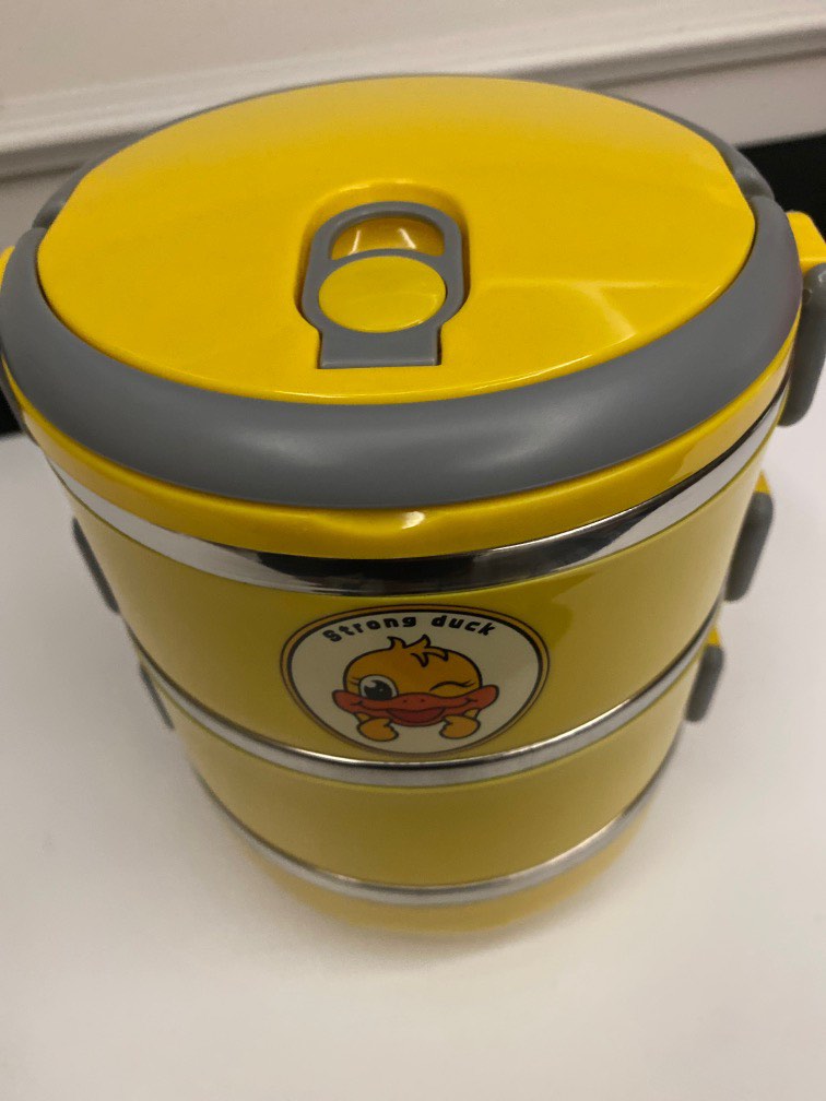 3-tiered Stackable Stainless Steel TingKat / Lunch Box - Little Yellow ...