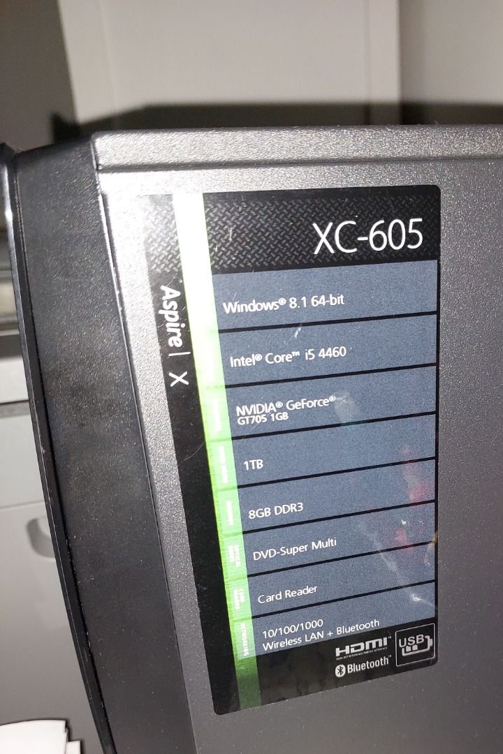 Acer Aspire XC-605 / i5 4460 / 8GB RAM / 1TB HDD, Computers & Tech, Desktops on Carousell