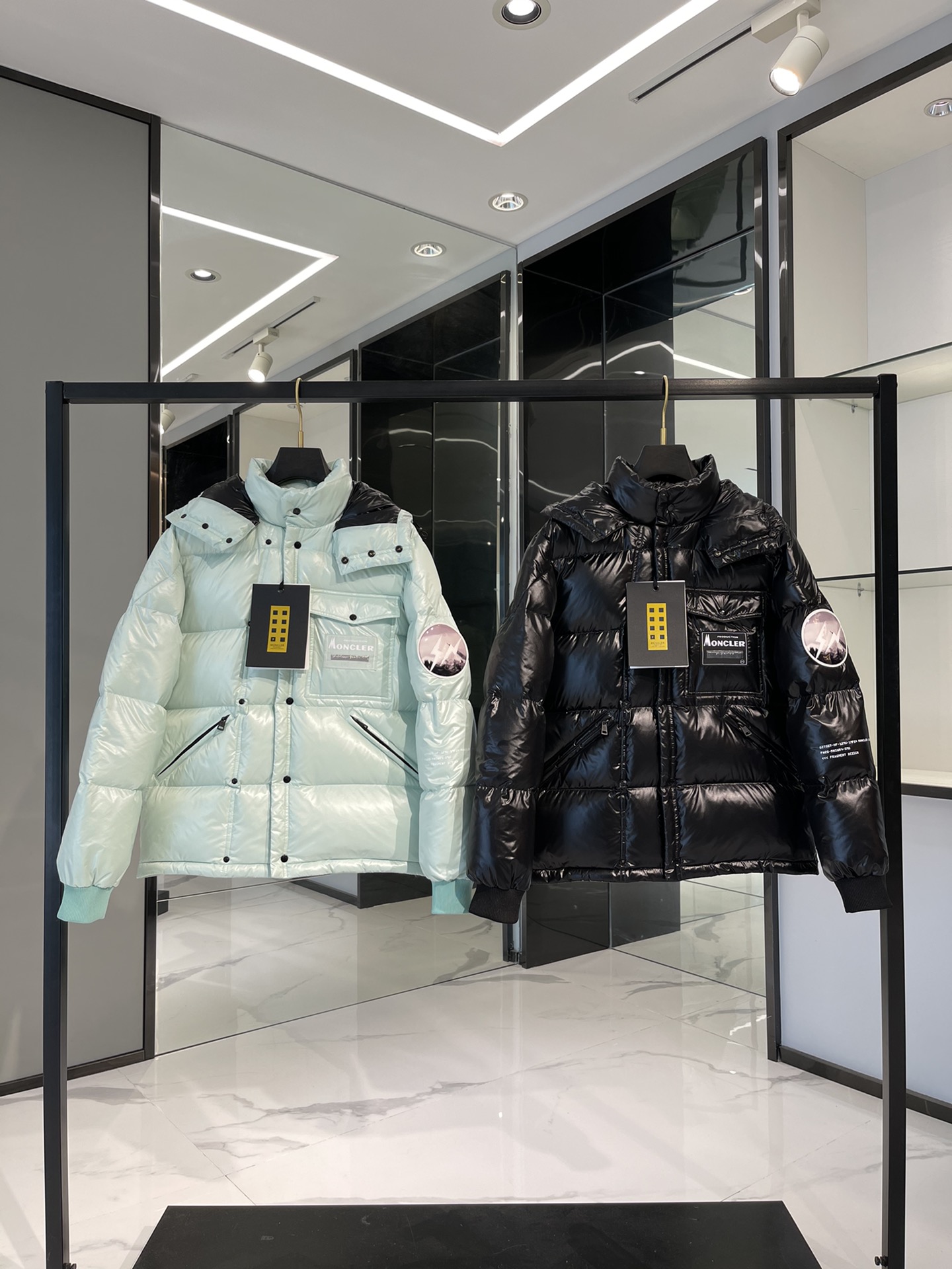 Authentic Moncler fujiwara hiro lightning seam hooded down jacket ...