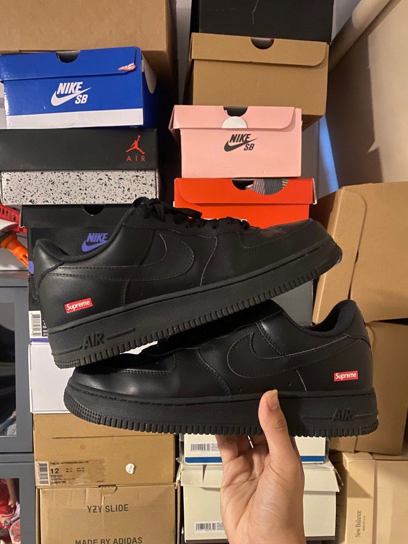Black Supreme AF1, Men's Fashion, Footwear, Sneakers on Carousell