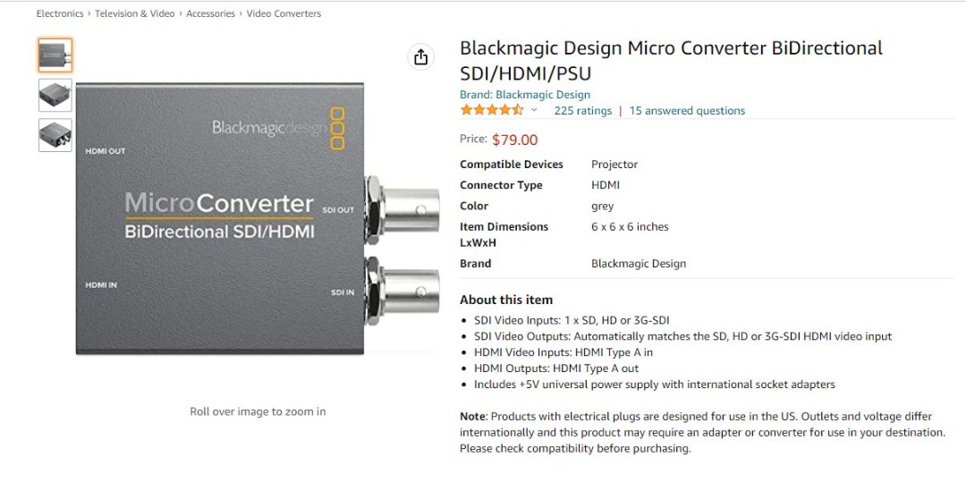 BlackMagic Design Microconverter HDMI to SDI bidirectional, Computers & Tech, Parts ...