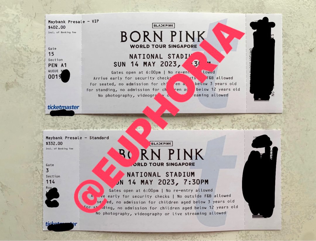 Blackpink VIP & Cat 5 Born Pink Concert Tickets, Tickets & Vouchers ...