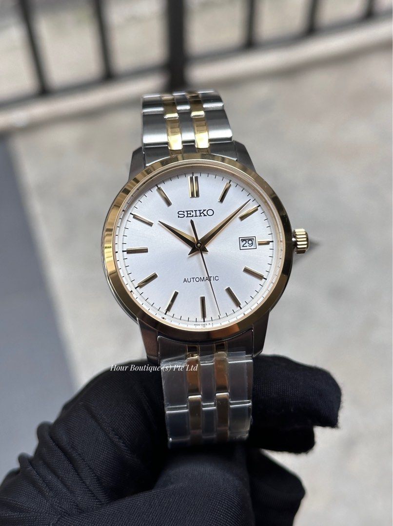 Brand New Seiko Automatic Two Tone White Dial Dress Watch SRPH92K1, Men's Fashion, Watches ...