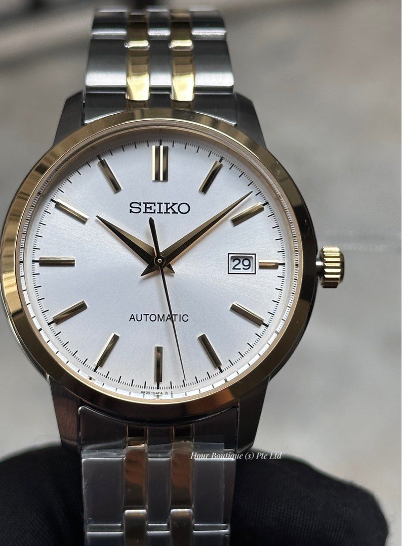 Brand New Seiko Automatic Two Tone White Dial Dress Watch SRPH92K1, Men's Fashion, Watches ...