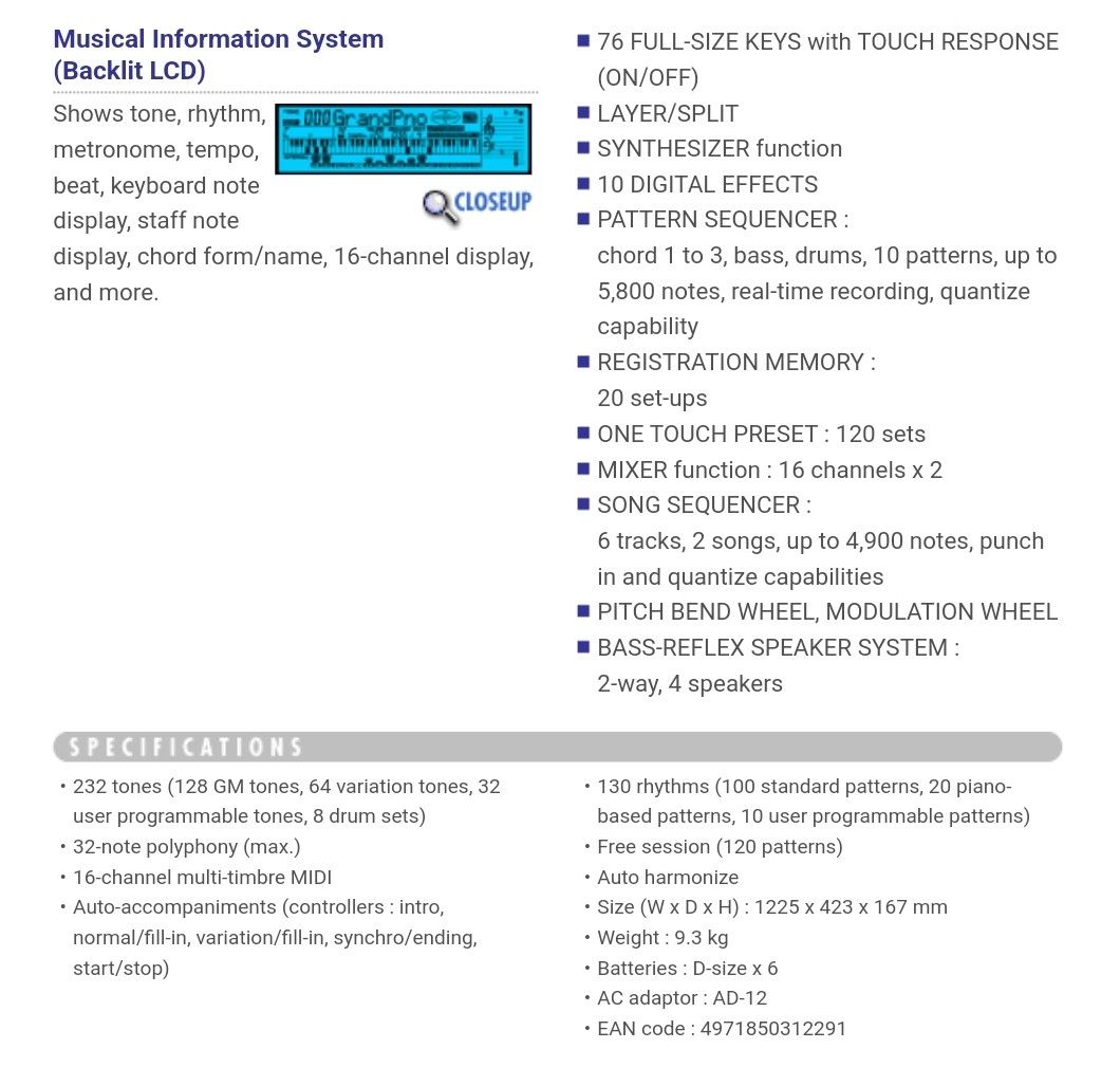 Casio Keyboard - WK- 1600, Hobbies & Toys, Music & Media, Musical ...