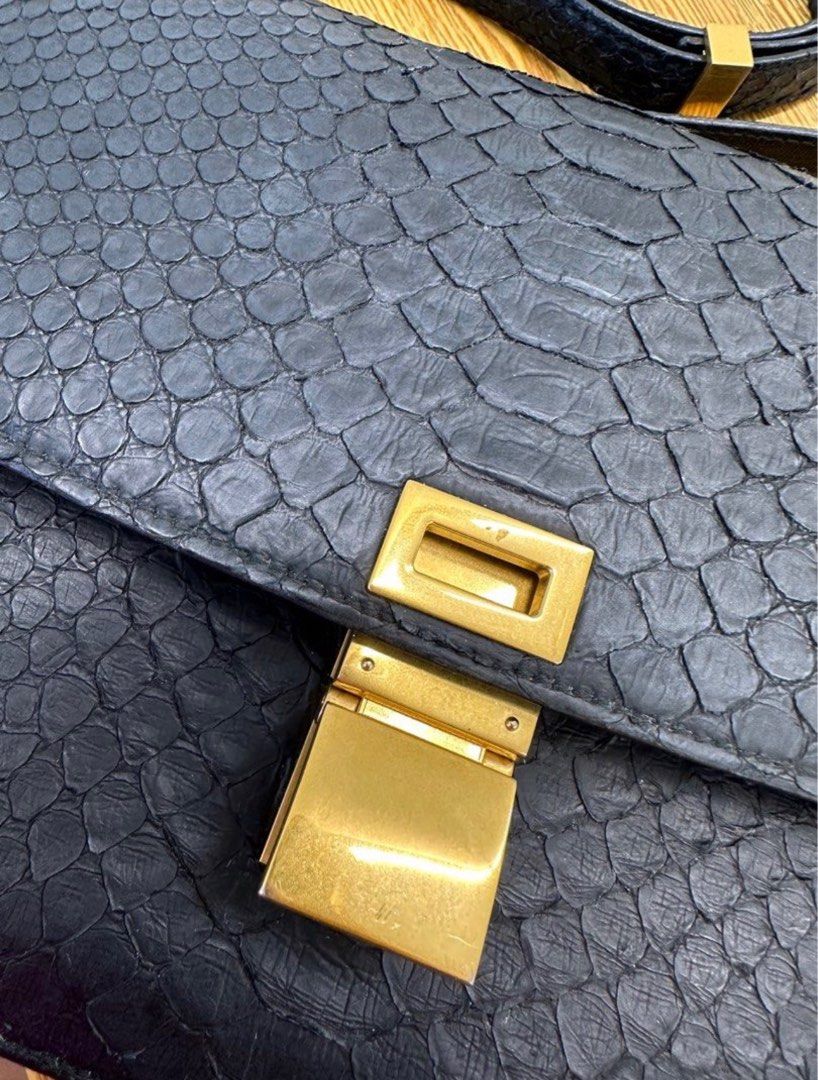 Celine Box Bag in Python Skin Black, Luxury, Bags & Wallets on Carousell