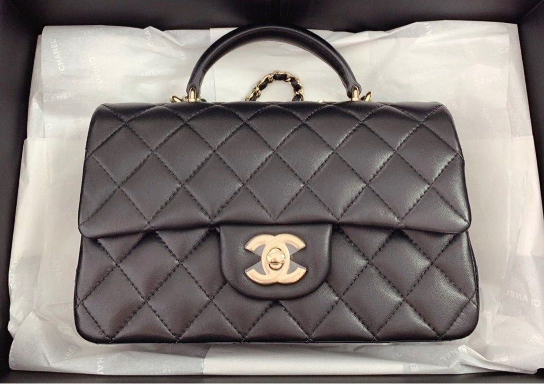 Chanel mini top handle, Luxury, Bags & Wallets on Carousell