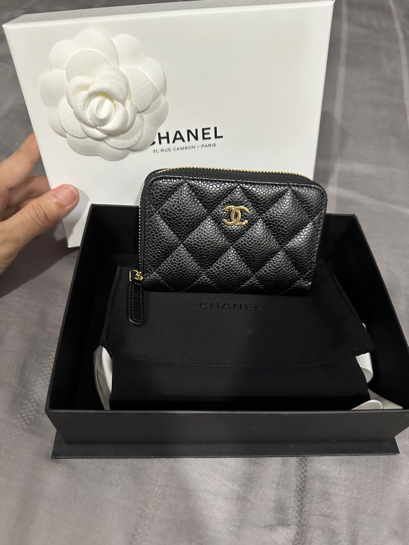 Chanel Zip Wallet Card Holder, Luxury, Bags & Wallets on Carousell