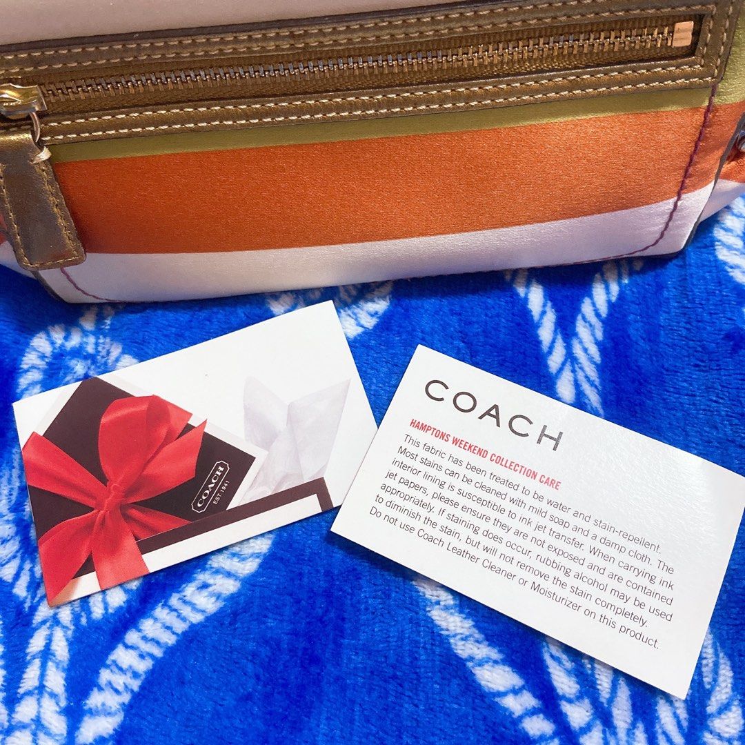Coach Legacy Stripes with Kisslock Pockets Pouch Bag, Women's Fashion ...