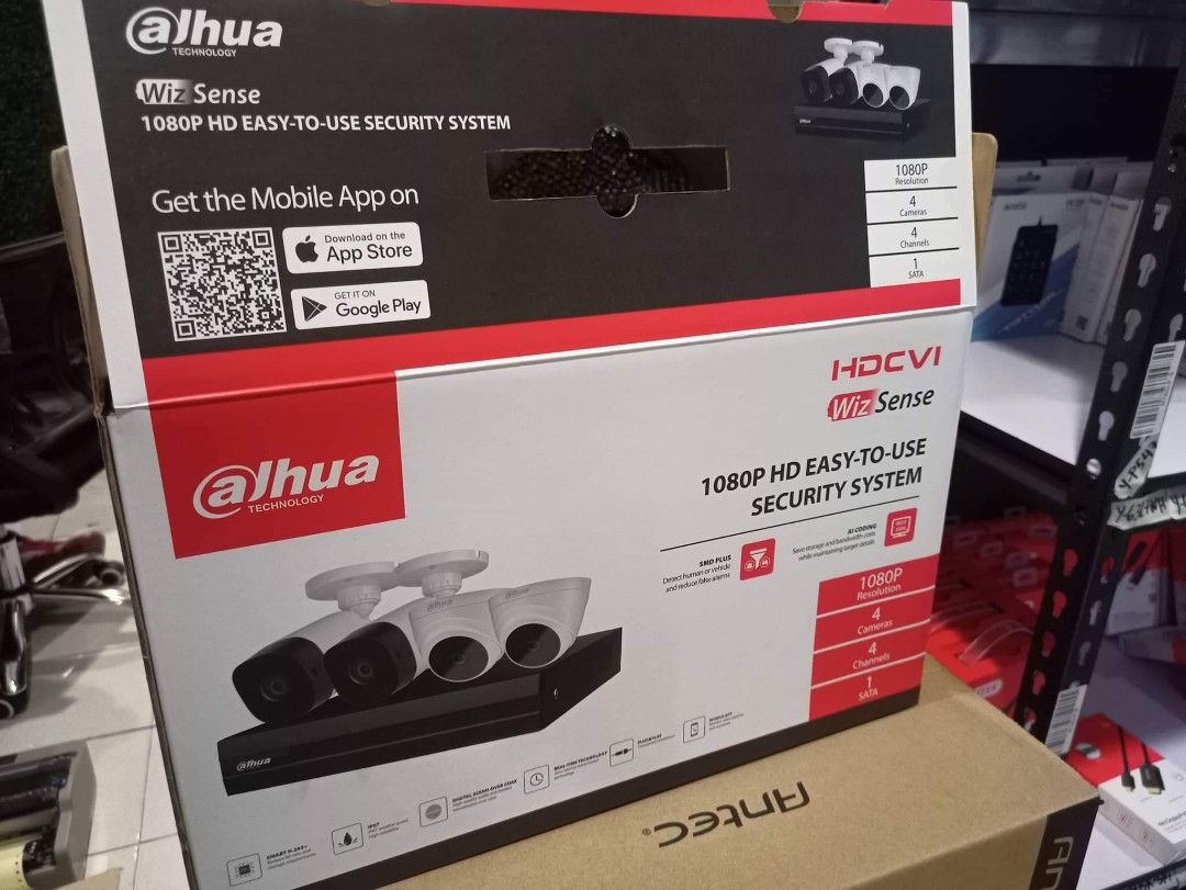 Dahua Wiz Sense 4 Channel Camera Kit 1x AI XVR 2x 2MP Bullet 2x 2MP ...
