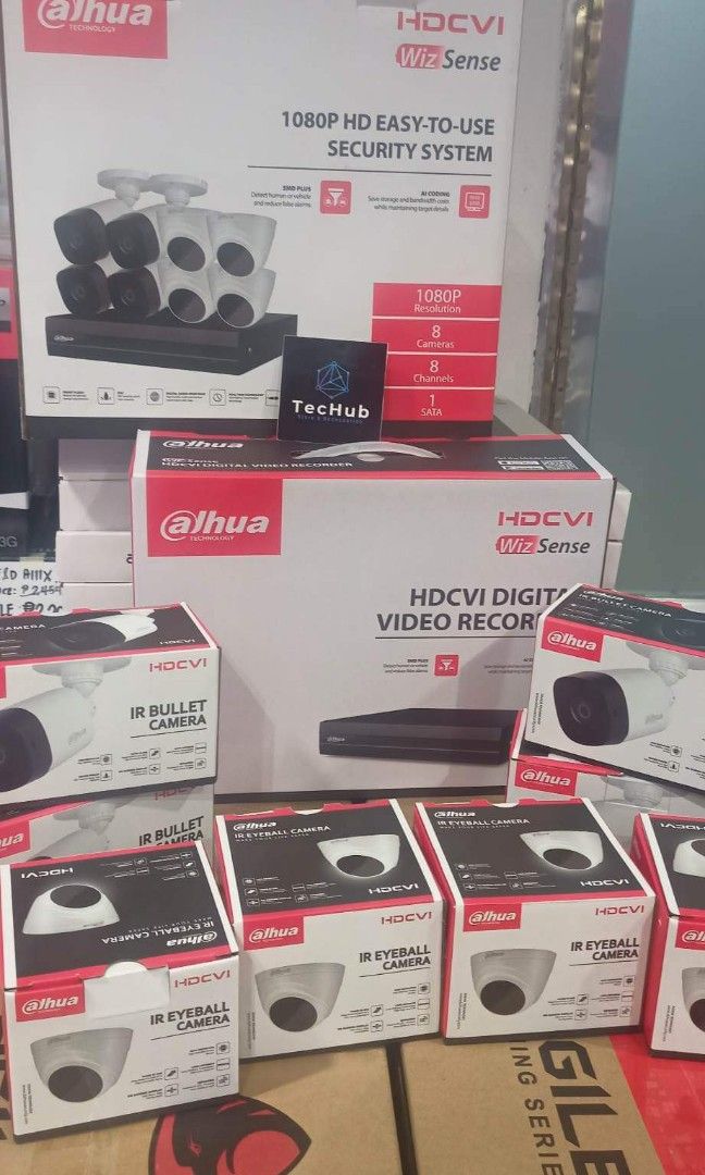 Dahua Wiz Sense 8 Channel Camera Kit 1x AI XVR 4x 2MP Bullet 4x 2MP Turret Plug and Play with ...