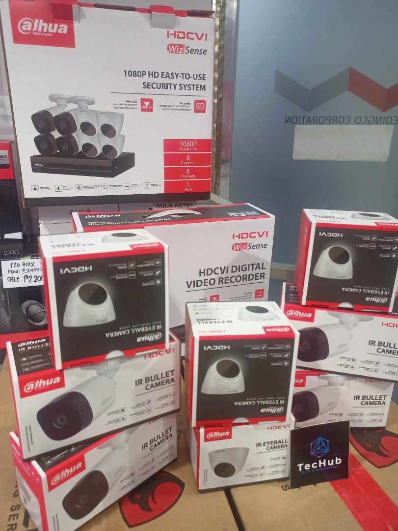 Dahua Wiz Sense 8 Channel Camera Kit 1x AI XVR 4x 2MP Bullet 4x 2MP Turret Plug and Play with ...