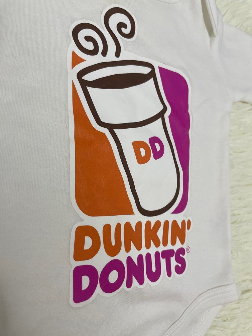 Dunkin Donut Onesie - Baby Monthly Milestone 0-3 Months on Carousell