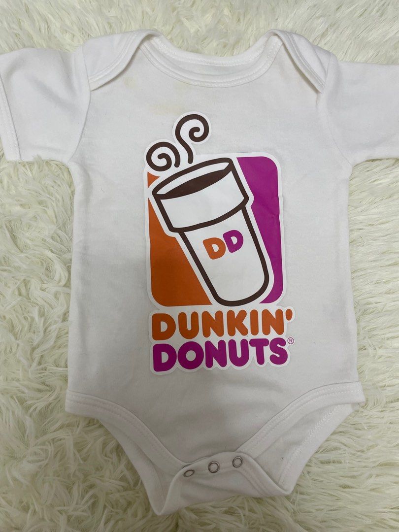 Dunkin Donut Onesie - Baby Monthly Milestone 0-3 Months on Carousell