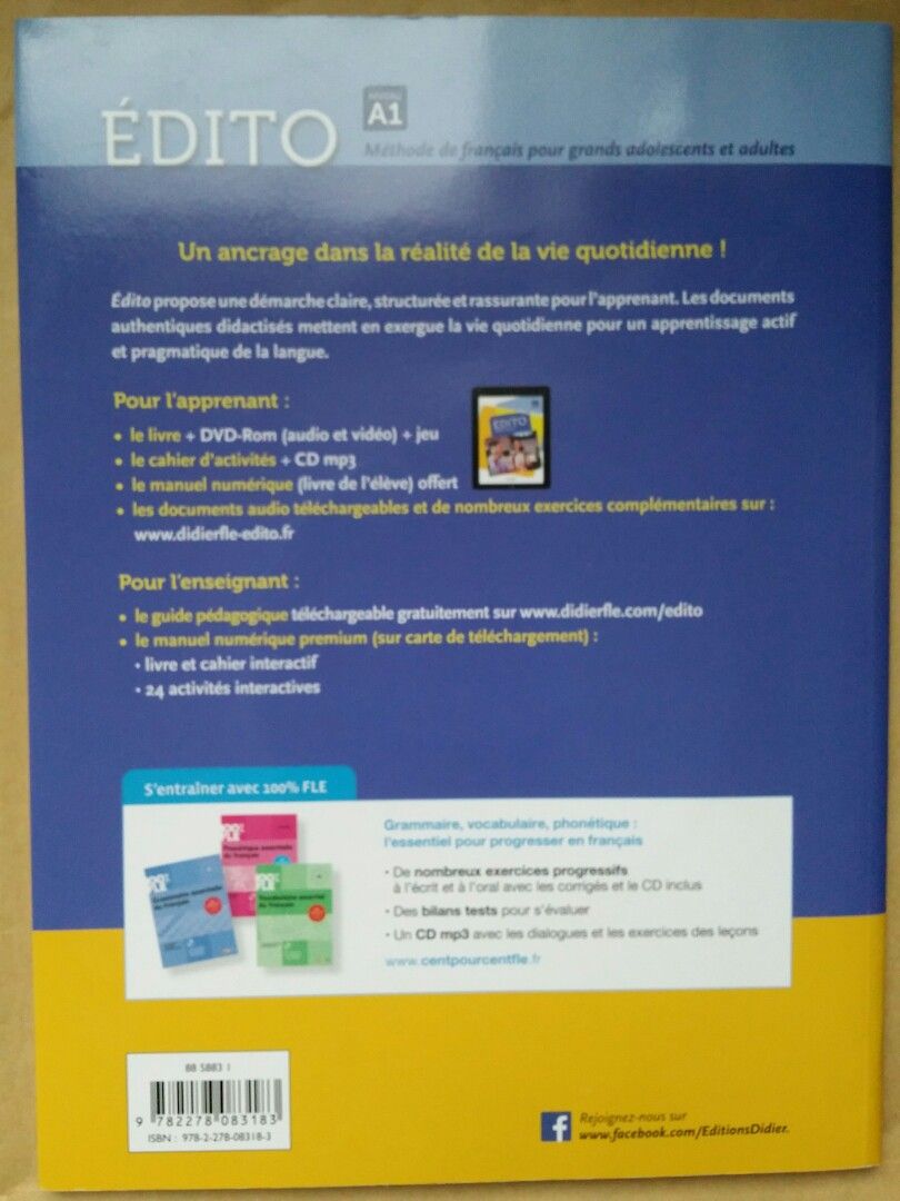 Edito A1 法文課本methode de francais附光碟, 書籍、休閒與玩具, 書本及雜誌, 教科書、參考書在旋轉拍賣