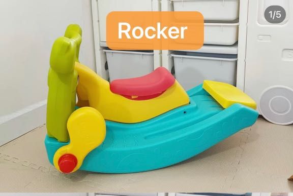 Fisher Price Kids 2 in 1 slide to rocker, Babies & Kids, Infant ...