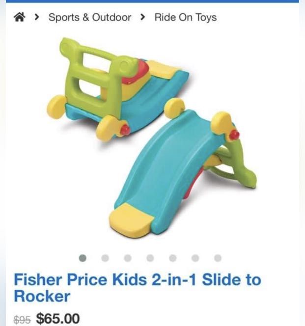 Fisher Price Kids 2 in 1 slide to rocker, Babies & Kids, Infant ...